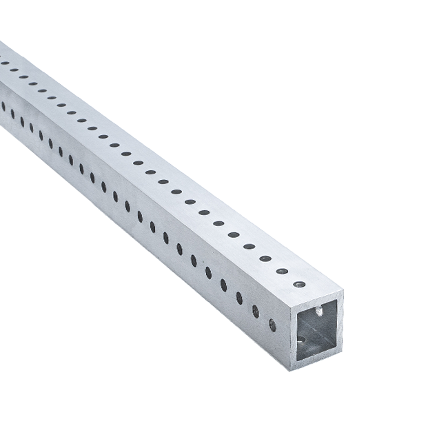 1" x 1" x 0.125" Aluminum Tube Stock with Hole Pattern (47 ...