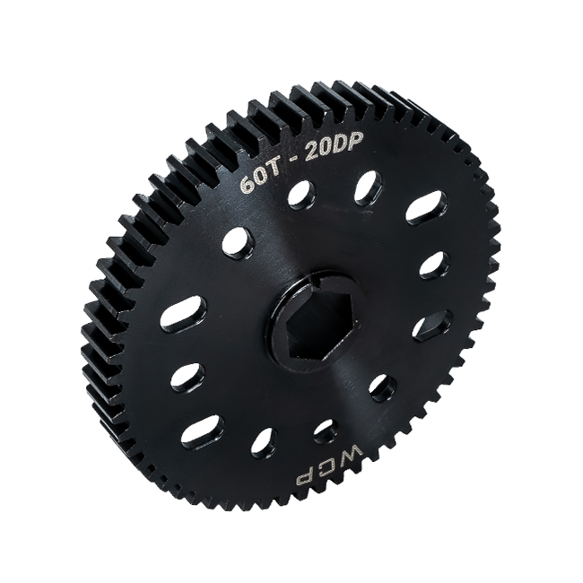 60t Pocketed Steel Spur Gear with MotionX (20 DP, 1/2" Hex Bore ...