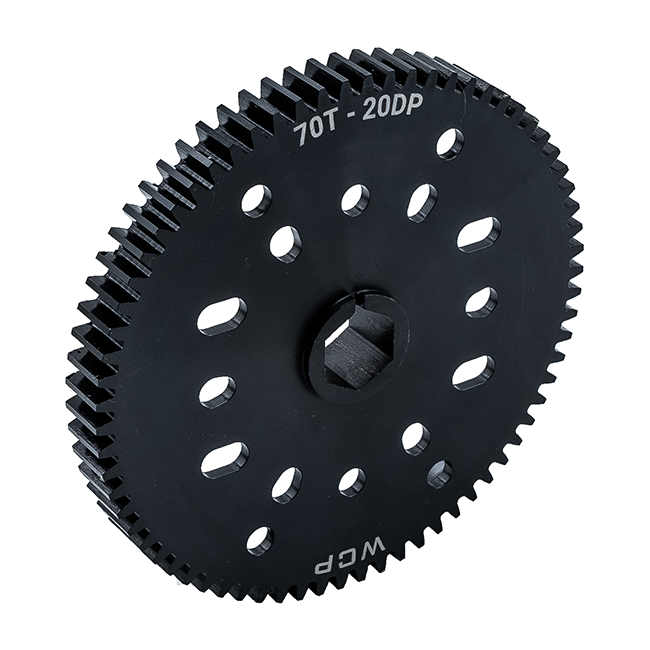 70t Pocketed Steel Spur Gear with MotionX (20 DP, 1/2" Hex Bore ...