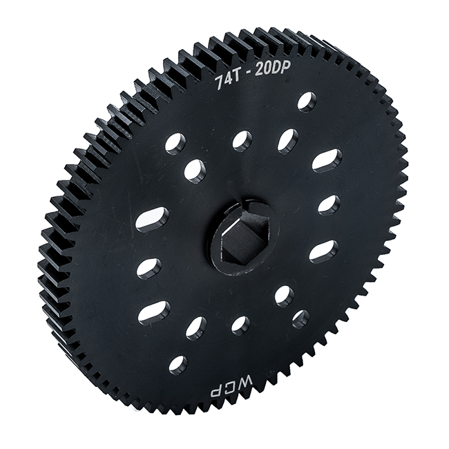 74t Pocketed Steel Spur Gear with MotionX (20 DP, 1/2" Hex Bore ...