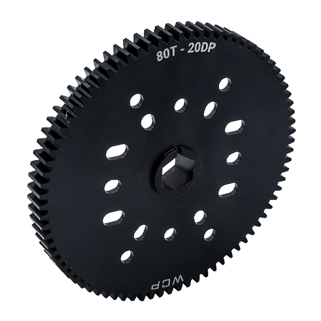 80t Pocketed Steel Spur Gear with MotionX (20 DP, 1/2" Hex Bore ...